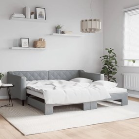 Válenda s přistýlkou a světle šedá 100 x 190 cm textil 3197503