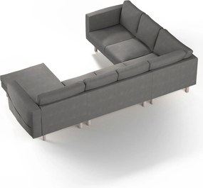 Potah na pohovku IKEA Norsborg rohová, 5-místná se šezlongem barva šedá látka pletený vzor
