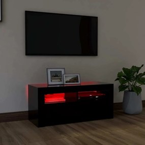 vidaXL TV skříňka s LED osvětlením 90 x 35 x 40 cm [804320] Barva: kouřový dub