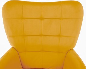 Křeslo s podnoží, žlutá Velvet látka/černá, HABEN