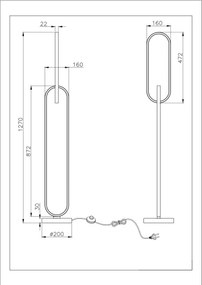 Zuma Line F241145502 - LED Stojací lampa RAVON 2xLED/36W/230V černá/zlatá