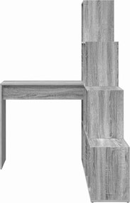 Rohový psací stůl s policí Šedá Sonoma 101,5 x 149,5 x 149,5 cm 3337246