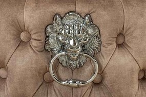 Designová židle Queen II Lví hlava béžový samet