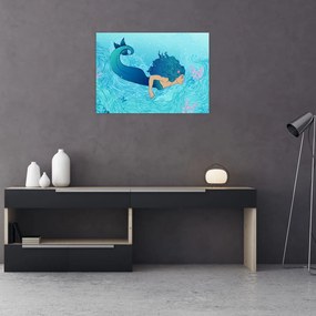 Skleněný obraz - Mořská panna (70x50 cm)