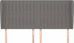 Čelo postele typu ušák tmavě šedé 203x23x118/128 cm textil 3118217