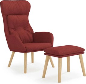 Relaxační křeslo s podnožkou vínové textil 3097758