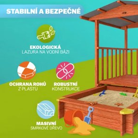 Dřevěné dětské pískoviště se stříškou Merle