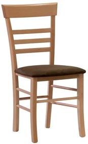 Stima Dřevěná jídelní židle SIENA látka | Odstín: buk,Sedák: carabu marrone pelle 135