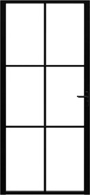 Interiérové dveře ESG sklo a hliník 93 x 201,5 cm černé 151204