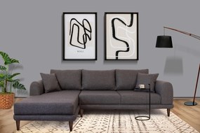 Hanah Home Čtyřmístná pohovka NERO antracitová levá 250 cm