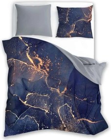 FARO Povlečení bavlněný satén Minerál Blue Bavlna - Satén, 140/200, 70/90 cm