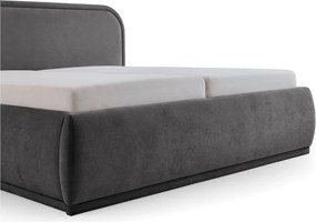 Antracitová čalouněná dvoulůžková postel s úložným prostorem s roštem 180x200 cm Soma – Meise Möbel