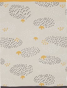 Pléd Raindrops 80 x 100 cm šedo-žlutý