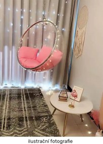 Závěsné křeslo, transparentní/zlatá/šedá, BUBBLE NEW TYP 1