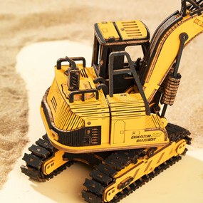 RoboTime dřevěné 3D puzzle Bagr