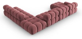 Růžová sametová pohovka 379 cm Bellis – Micadoni Home