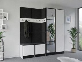 Šatní skříň EDEN 21 bílý + černý Vzor 1