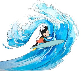 Komar Vliesová fototapeta Mickey Surfing 300 x 280 cm