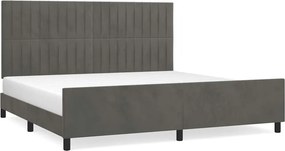 Rám postele bez matrace tmavě šedý 200 x 200 cm samet 3125898
