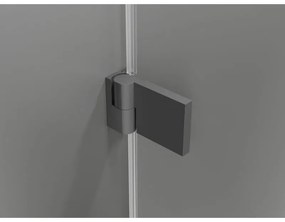 Mexen Lunar-B L výklopný sprchový kout levý 70 x 70 cm, čiré sklo, grafitová, 832L-070-070-95-00-L