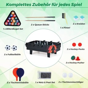Costway 4 v 1 Herní stůl a na stolní tenis a na air hockey a stolní fotbal