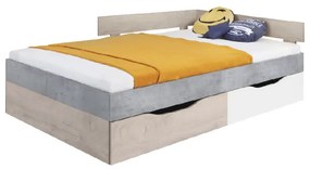 Dětská postel Sigma SI16, beton/bílý lux/dub Zvolte možnost matrace: Bez matrace