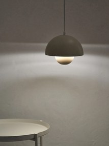 Sinsay - Kovová závěsná LED lampa s polokulovým stínidlem - béžová