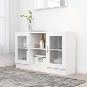 vidaXL Prosklená skříň 120 x 30,5 x 70 cm dřevotříska [815628] Barva: Bílá