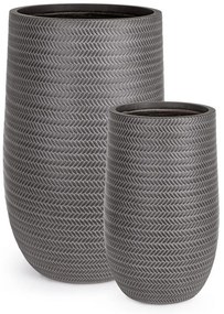 BIZZOTTO set 2 venkovních květináčů TRESSAGE šedá 0790649