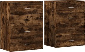Příborníky 2 ks kouřový dub 60 x 39 x 80 cm kompozitní dřevo 3276627