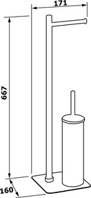 Gedy Gedy, ARTU Stojan s držákem na toaletní papír a WC kartáčem, hranatý, chrom, 1132