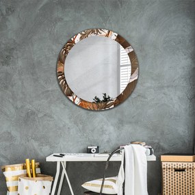Kulaté dekorativní zrcadlo Palmové listy fi 80 cm