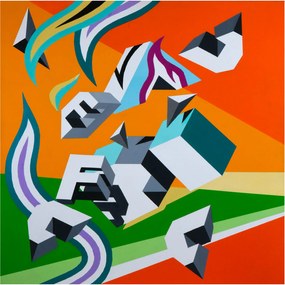 Marek Uhlíř | Písmena v prostoru Rám: Černý, Velikost: 40 x 40 cm