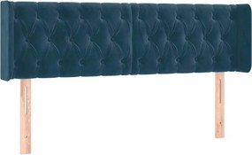 Čelo postele typu ušák tmavě modrá 163x16x78/88 cm samet 3119162