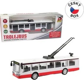 MaDe 09026 - Trolejbus kovový na zpětný chod, 16 cm