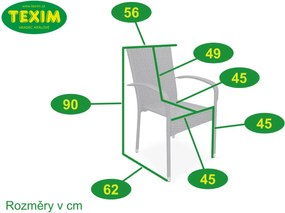 Nábytek Texim Zahradní jídelní set Klaudie černý + 4x židle PARIS KD