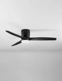 LED černo-dřevěné moderní stropní svítidlo Aloa s dálkovým ovládáním