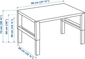 PÅHL Psací stůl, bílá/tyrkysová, 96x58 cm