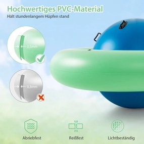 Costway Nafukovací kupolová houpačka pro děti 223 cm velká – modrá a zelená