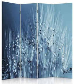 Ozdobný paraván Modrý vítr Bird - 145x170 cm, čtyřdílný, klasický paraván