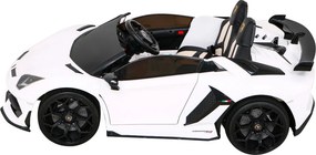 Ramiz Lamborghini SVJ DRIFT elektrické auto pro 2 děti bílé + funkce driftu + dálkové ovládání