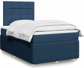 Box spring postel s matrací modrá 120x200 cm textil 3292029