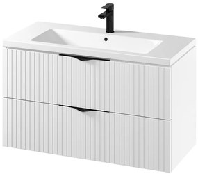 Cersanit Tirso, závěsná umyvadlová skříňka 994x447x572 mm + keramické umyvadlo, bílá matná, S801-542