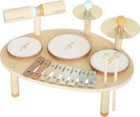 AIYAPLAY dětské bicí 4-v-1 Montessori sada hudebních nástrojů s bubny, xylofonem a perkusními nástroji pro děti od 2 let