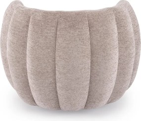 Otočné designové křeslo FRASER — látka, tmavě béžová