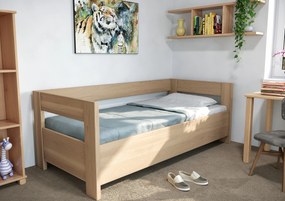 Buková  postel Ela s opěrkou a úložným prostorem