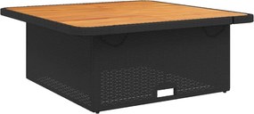 4dílný zahradní jídelní set s poduškami černý polyratan 3277441