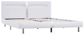 Petromila Rám postele s LED světlem bílý umělá kůže 180 x 200 cm