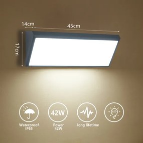Brilagi - LED Venkovní nástěnné svítidlo TRIANGLE LED/42W/230V antracit IP65