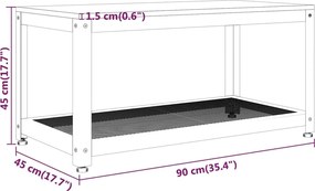 vidaXL Konferenční stolek a černý 90 x 45 x 45 cm MDF a železo [286082] Barva: světle hnědá